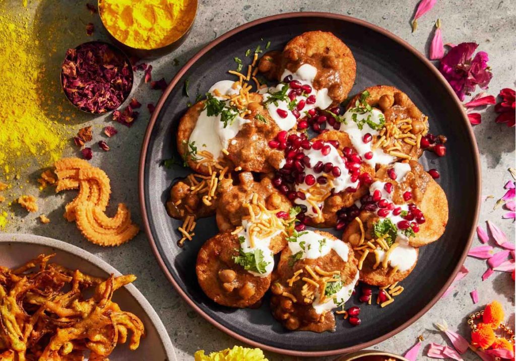 Chole Aloo Tikki Chaat - Maya Kaimal